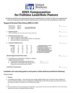 The Pastor’s Salary | Church of the United Brethren